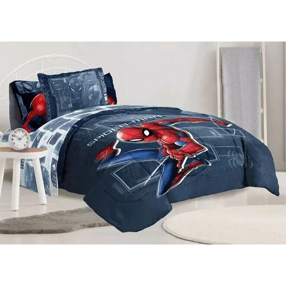 Disney | Bedding | Disney Marvel Spiderman 8pc Full Bed Set Reversible ...